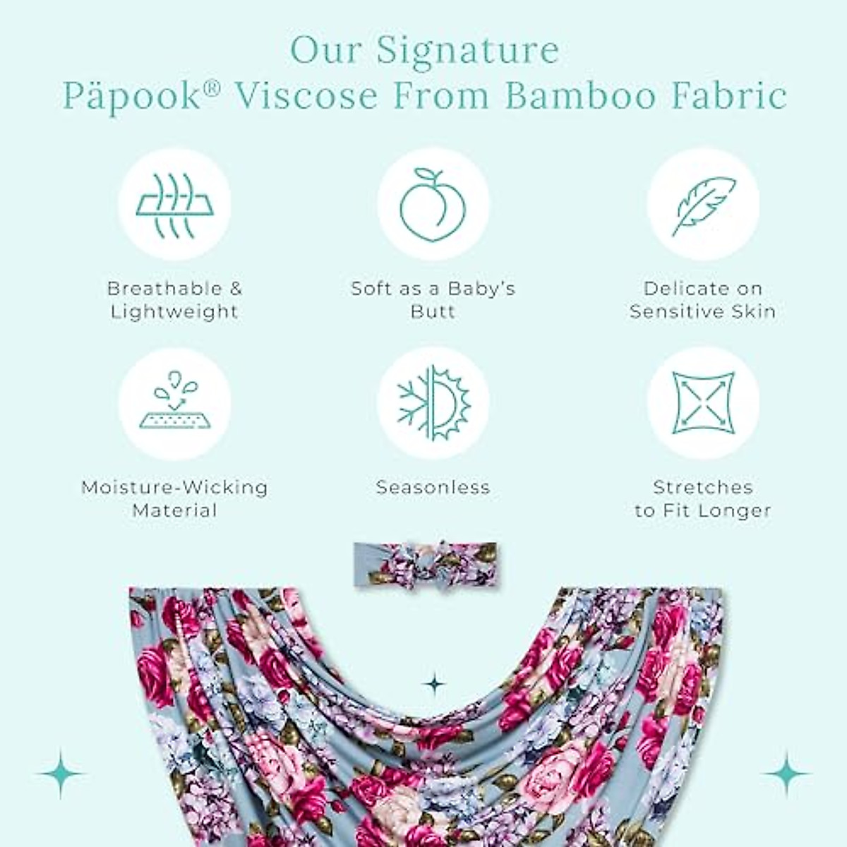 Posh Peanut Swaddle Blanket & Headband Set – Viscose from Bamboo Stretchy Baby Swaddle for Newborn Girls, Receiving Blanket or Nursing Cover (Lacey)