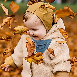 WD&CD 4 Pcs Baby Triangular Cloth Bibs, Double Layer Soft Absorbent Muslin Neck Cloth Drool Bib with 2 Adjustable Snaps, F