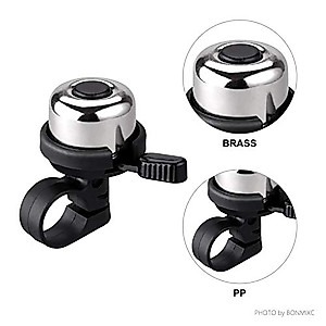 BONMIXC Bike Bell Brass Mini, Clearer Louder Longer Sustained Purer Tone