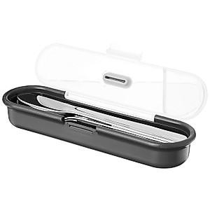 BUILT Gourmet Bento 4-Piece Stainless Steel Utensil Set With Nesting Case Black And Gray 5177854
