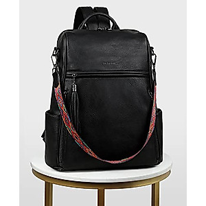 FADEON Laptop Backpack Purse for Women Large Designer PU Leather Laptop Bag, Ladies Computer Shoulder Bags