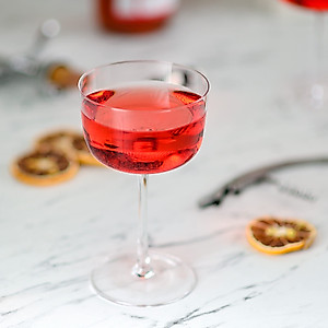 Greenline Goods Coupe Wine Glasses - 6.8 oz Modern Kitchen Glassware Set - Stemmed Tall Coupe Drinkware For Weddings Or Modern Bar