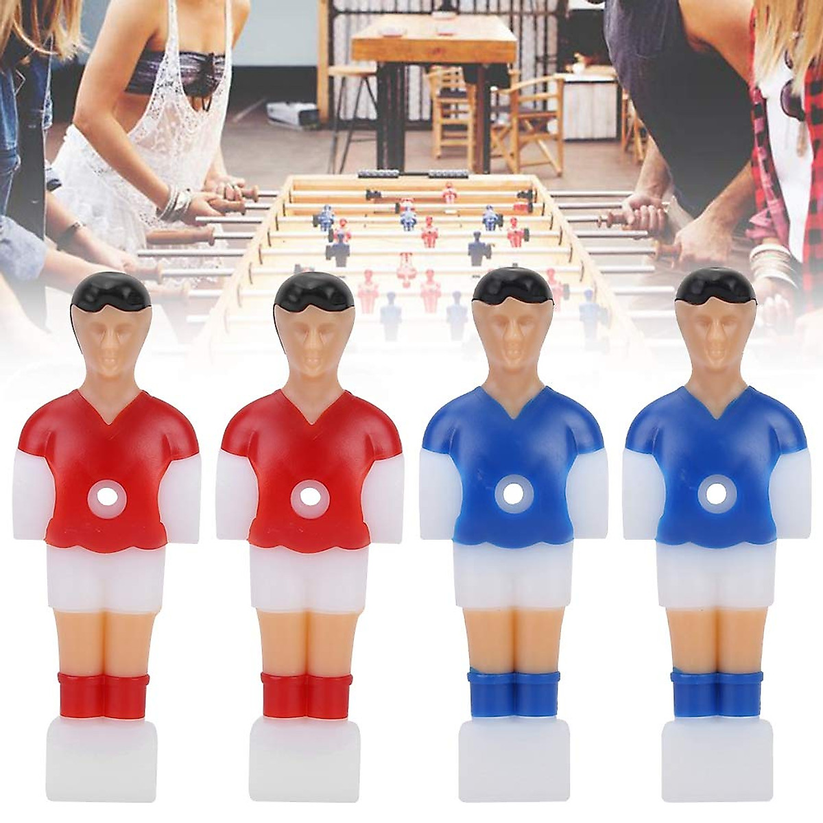 Alomejor Table Soccer Player Football Man Table Guys Man Soccer Player Part 2 Red and 2 Blue for Table Football Replacements Set of 4 pcs