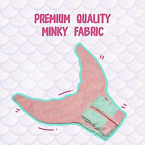 Everyday Educate Mermaid Tail Blanket for Girls - Kids Fleece Blanket Made by Minky Plush - Includes a Free Newborn Blanket - Makes Great Gift for Ages (0 Months to 11 Years) (Aqua/Pink)