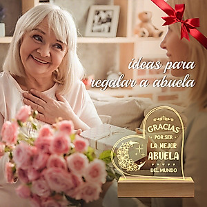 Mothers Day Gifts for Grandma in Spanish, Regalos para Abuela Acrylic Night Light, Spanish Grandma Birthday Gifts, Dia de la Madre Regalo para Abuela