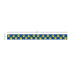 Teacher Created Resources Blue with Gold Paw Prints Border Trim (4643)