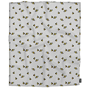 Mugod Bee Throw Blanket Cute Cartoon Baby Bee Seamless Pattern Honey Vector Decorative Soft Warm Cozy Flannel Plush Throws Blankets for Baby Toddler Dog Cat 30 X 40 Inch