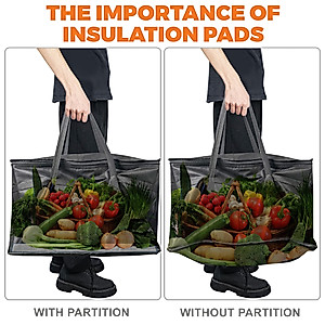 Micanlo Insulated Food Delivery Bag, Commercial Grade Pizza Carrier for Hot and Cold Food, Large Reusable Catering Cooler Bag 22x15x14, Pizza Delivery Box for Uber Eats, Doordash Essentials