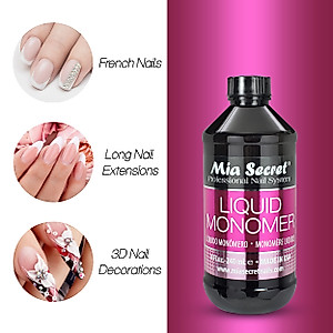 4 oz Mia Secret Liquid EMA Monomer - Professional Nail Liquid for Acrylic Powder