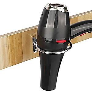 Adjustable Hair Dryer Holder, Stainless Steel Nail Mounted High Strength Hands Free Galvanized Hair Dryer Holder, for Home Bathroom