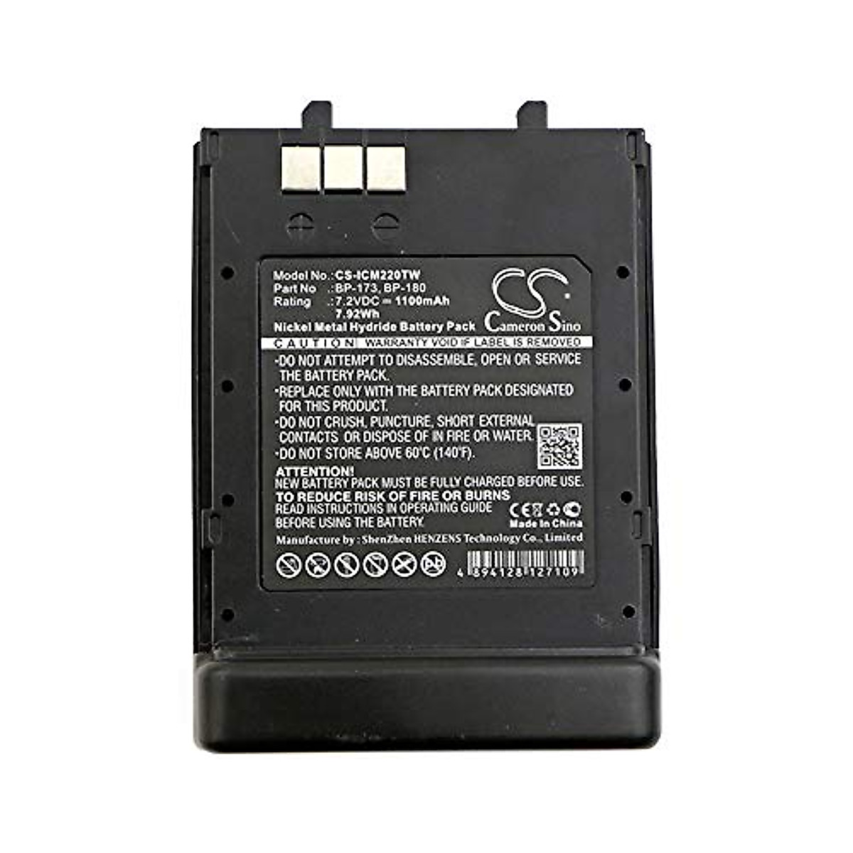 Replacement Battery for IC-T7 IC-T22IC-T22A IC-T22E IC-W31 IC-W31E IC-W32 IC-W32A IC-W32E IC-T42 IC-T42A IC-T42E IC-Z1, fits Part no BP-173 BP-180
