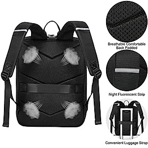 LANDICI Travel Laptop Backpack,Slim Business Work Commuter Back Pack for Men Women,Waterproof College Computer Bag with Laptop Compartment Fits 14 15 15.6 Inch Notebook,Black