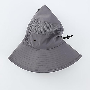 Home Prefer UPF 50+ Men's Sun Hat Wide Brim Bucket Hat UV Sun Protection Hat for Mens Fishing Hat Womens Beach Safari Hat for Garden Golf (Dark Gray)