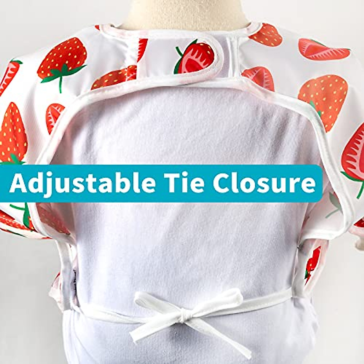 3 Pcs Waterproof Baby Bibs | Long Sleeves Weaning Smock Bib with Food Catcher Pocket for Toddler Eating | Baby Led Weaning | Full Cover Wearable Sleeved Bibs Shirt Bib Set | 6-24 Months