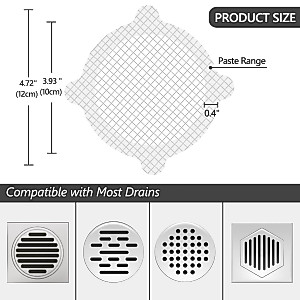30 Pack Disposable Shower Drain Hair Catcher for Home Drain Protectors, Shower Drain Waterproof Mesh Sticker for Bathroom and Bathtub Drain Covers.