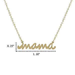 NTLX Mama Necklace – Mama Necklace for Women - Mama Script Cursive Lettering - Simple Delicate Cute – 14K Gold - Great Gift - Beautiful Card & Gift Box Included (Mama Script - Gold)