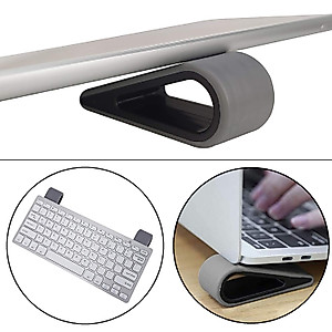 Laptop Notebook Stands Holder, Yeebline Universal 4-Pack Anti-Slip Durable Silicone Tilting Wedge Riser for Desk, Ultra Compact Portable Ventilated Stand and Elevated Feet for Tablet Keyboard (Grey)