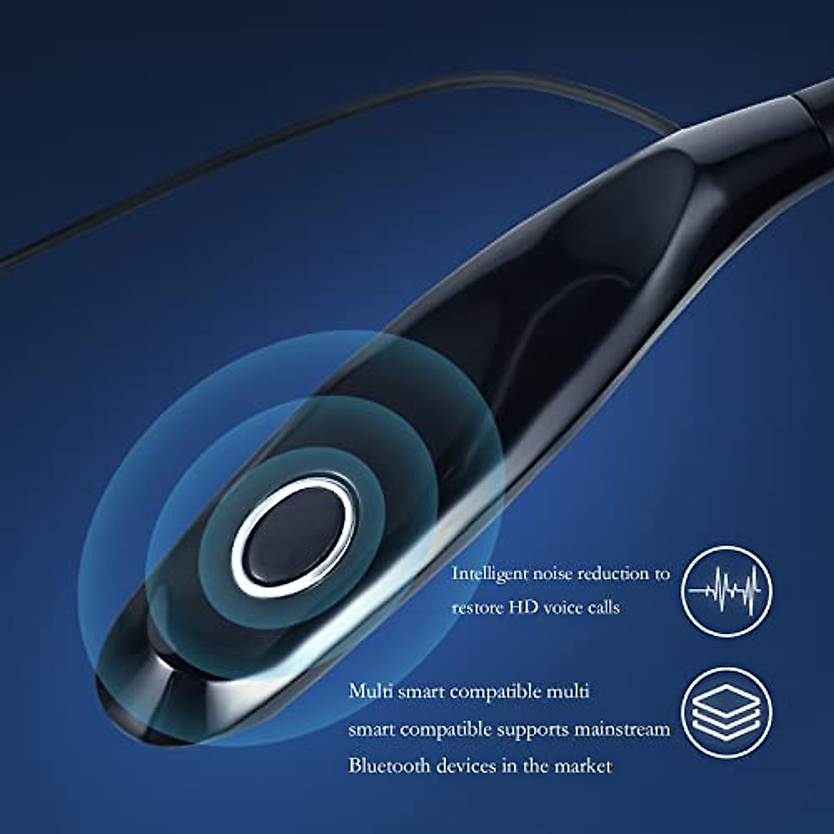 Wireless Bluetooth Headphones,Neck Hanging Wireless Bluetooth Headset with Intelligent Noise,Clear Bluetooth Calls for Sports,Running,Working