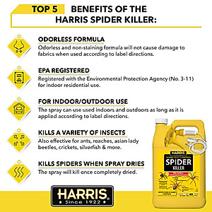 Harris Spider Killer, Liquid Spray with Odorless and Non-Staining Formula (128oz)