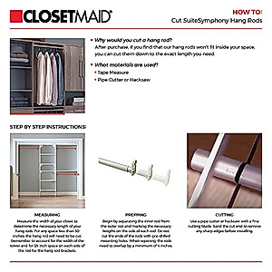 ClosetMaid SuiteSymphony Wood Closet Organizer Kit with Tower, 3 Hang Rods, Top Shelves, Adjustable, Fits Spaces 5 - 9 ft. Wide, Pure White