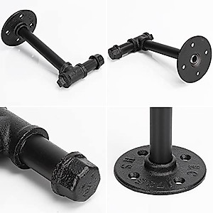 NearMoon 3 Packs Bathroom Robe and Towel Hooks for Hanging, Rustic Style Vintage Industrial Pipe Wall Mounted Hooks, Heavy Duty DIY Hardware Coat Hook for Bathroom, Kitchen (6 Inch)