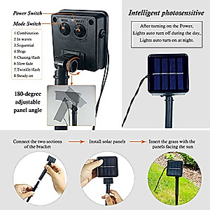 Solar Globe Fairy Lights 100 LED Balls Warm White 33Ft Outdoor Decoration Waterproof with 8 Lighting Modes, Solar Powered Patio String Lights for Garden Yard Porch Wedding Home Party Christmas Decor