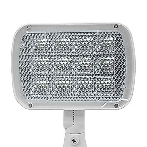 LFI Lights | Wet Location Rated Combo Green Exit Sign with Emergency Lights | White Housing | All LED | Two Adjustable Heads | Hardwired with Battery Backup | UL Listed | WLFCOMBO-G