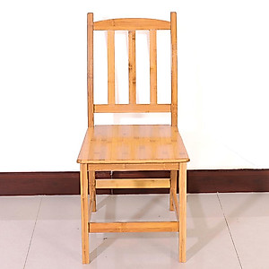 Huedimboene Set of 2 Farmhouse Armless Dining Chairs for Kitchen, Kitchen Chair with Rake Back, Wooden Dining Room Chairs, 18.1''D x 16.1''W x 34.2''H, Natural Color