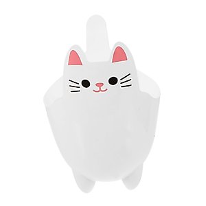 ULTECHNOVO cat Shaped Trash can Desktop Garbage can Desktop cat Decoration Desk Pencil Holder Mini Table Garbage bin Desk Trash can Mini Trash bin Towel Rack Office White Cartoon pp