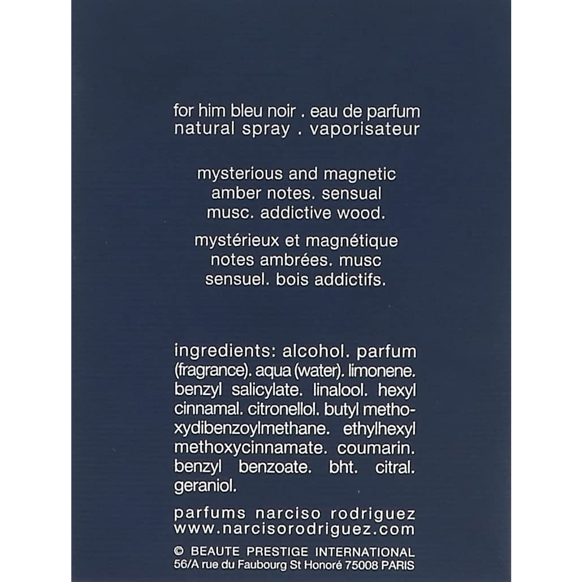 Narciso Rodriguez Narciso Rodriguez For Him Bleu Noir Men EDP Spray 1.6 oz