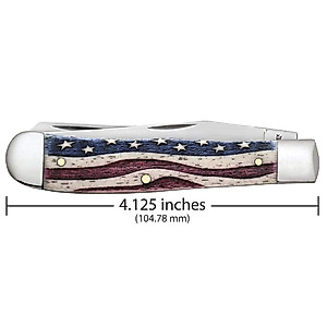 Personalized Case Star Spangled Natural Bone Color Wash Trapper with Free Laser Engraving