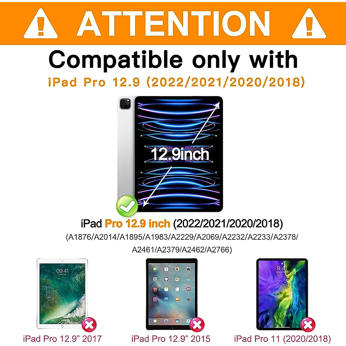 BATYUE iPad Pro 12.9 Case - Rugged Protective Case for iPad Pro 12.9-inch 6th/ 5th/ 4th/ 3rd Generation 2022/2021/ 2020/2018, iPad Pro 12.9 Cover with Pencil Holder/ 360° Swivel Stand - Red