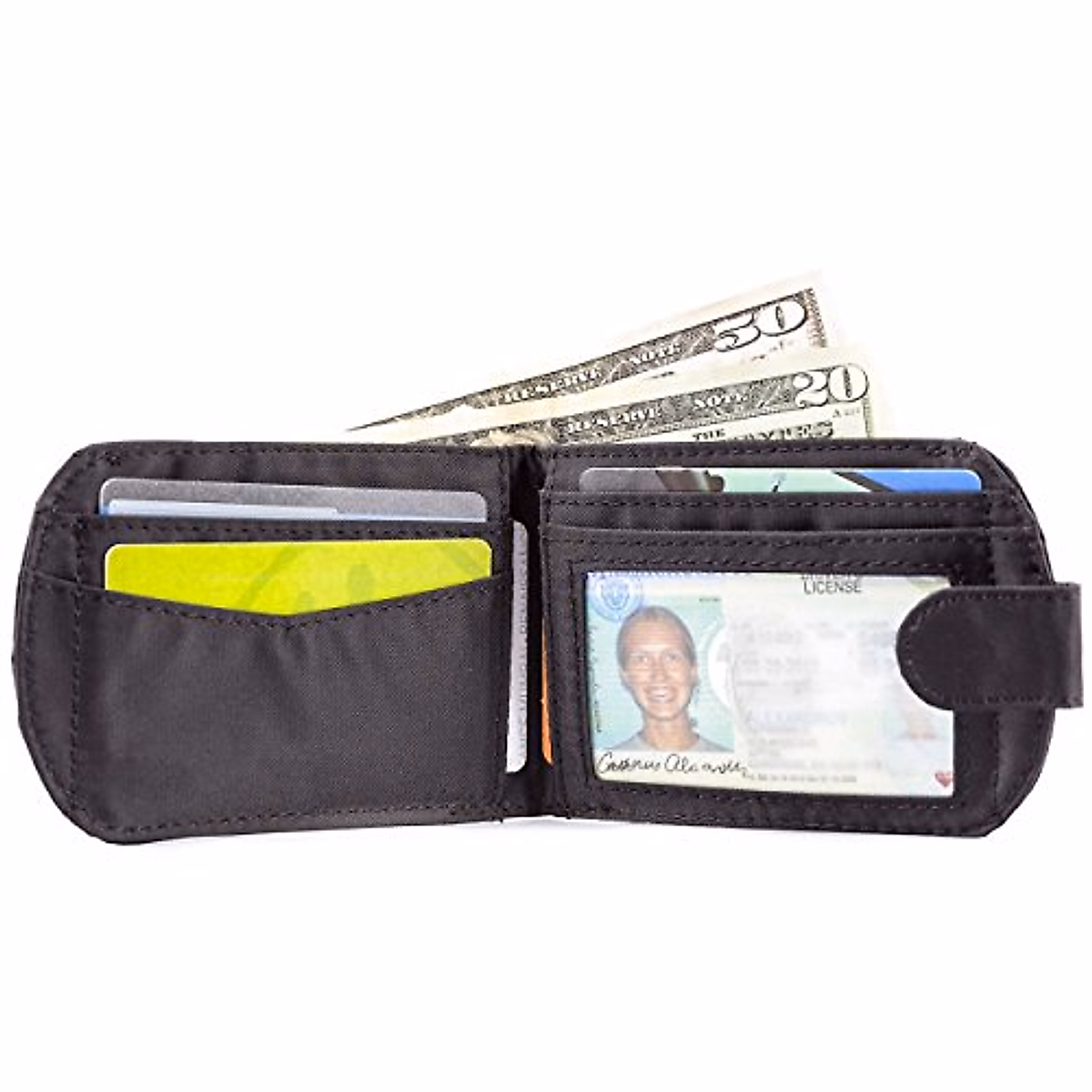 Big Skinny Women's Taxicat Bi-Fold Slim Wallet, Holds Up to 25 Cards, Black