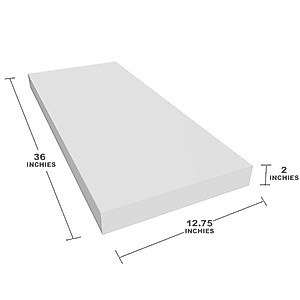 JPND Floating Shelf, Set of 3 Wall Shelf, 36 in W x 12.75 in D x 2 in H Wooden Floating Wall Shelf with Invisible Brackets for Living Room/Bedroom/Bathroom/Kitchen Storage and Decor, White