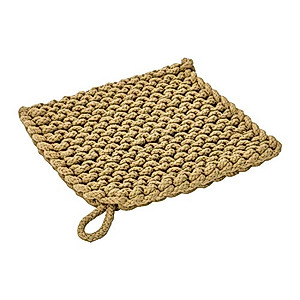 Creative Co-Op Square Cotton Crocheted Potholder, 4 Colors Entertaining Textiles, Multi