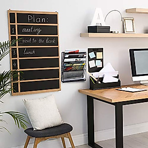Relaxdays Wall Mount Magazine Rack, 10.5 x 32.5 x 40.5 cm, Black