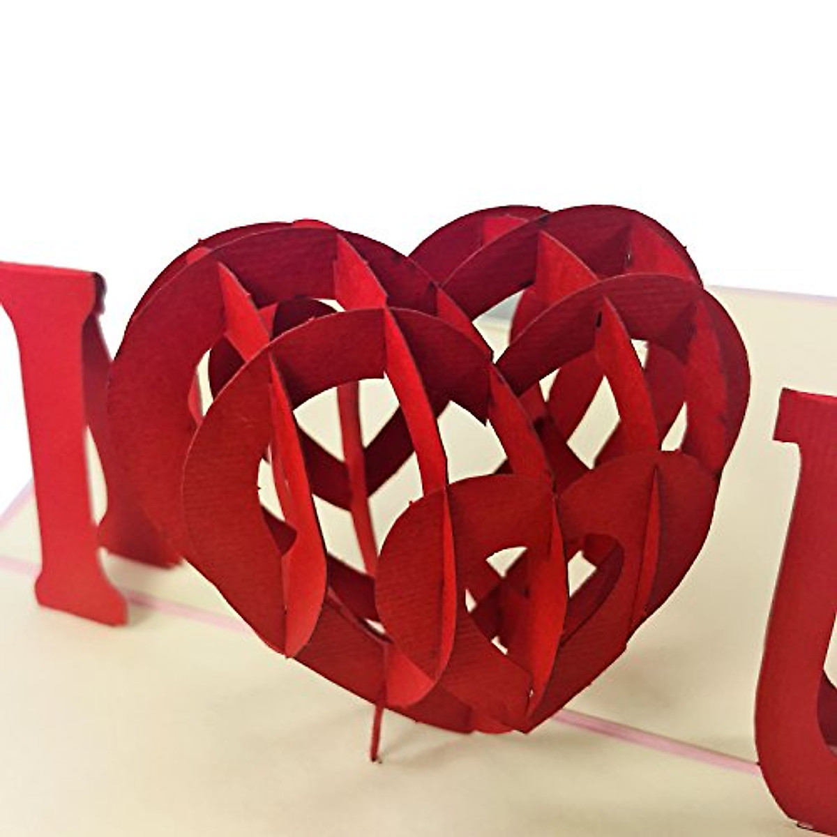 WOWPAPERART I Heart You - 3D Pop Up Card - For Love, Valentine, Birthday Card, Wedding, Anniversary