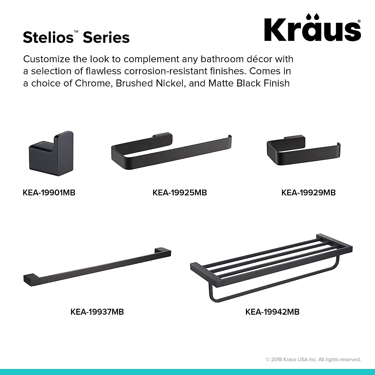 KRAUS Stelios Bathroom Toilet Paper Holder, Matte Black Finish, KEA-19929MB