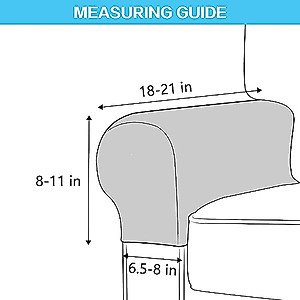 toiasnu PU Leather Sofa Armrest Covers, Stretch Waterproof Couch Arm Protectors Universal Simplicity Arm Covers for Chairs and Sofa Stain Resistant Furniture Protector-Grey-Set of 4