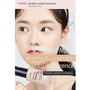 ETUDE New Double Lasting Foundation (Neutral Beige) SPF35/ PA++| High Coverage Weightless Foundation | 24-Hours Lasting Double Cover | Magnet-Like Adherence without Stickiness | Makeup Base