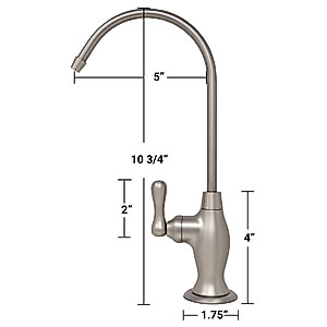 Metpure RO Faucet Reverse Osmosis Drinking Water Air Gap Filtration System Water Dispenser Spout (Chrome) with Pre-Inserted Tubing and Faucet Wrench RO-FW148