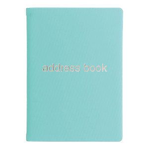 Letts Dazzle A6 Address Book, White Paper, 192 Pages, 5.75 x 4.125 x 0.375 inches, Turquoise (B090044)