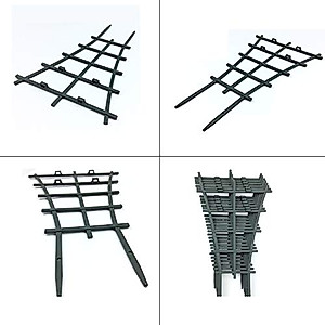 Feitore Mini Plant Trellis Garden Trellis for Climbing Plants Outdoor Plastic Superimposed Potted Plant Support Flower Supports (4 Pcs)