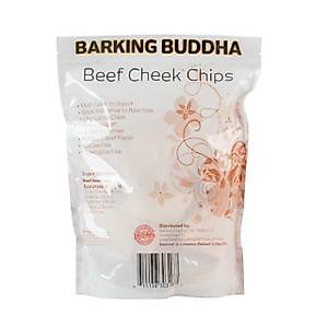 Barking Buddha Beef Cheek Chips | Extra Thick 2"-4" All Natural Rawhide Alternative No Hide Premium Dog Chew Strips | Natural Beef | 1LB Bag