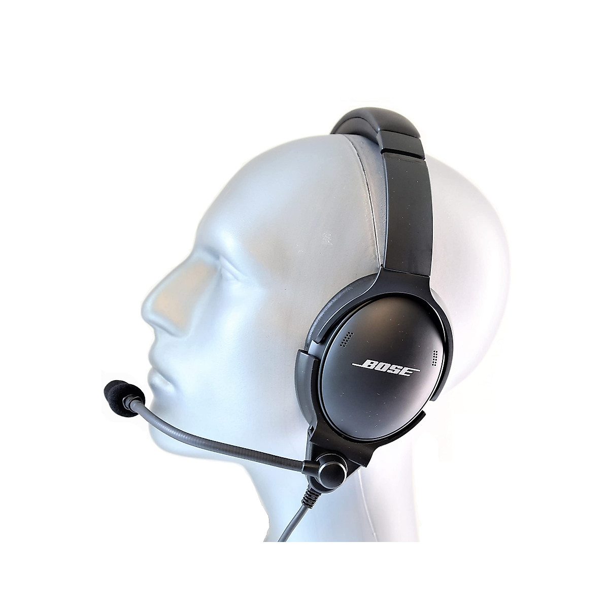 Crystal Mic Pro Lightning with TSOd Intricon Microphone. Compatible with BoseQC45 Noise Cancelling Headphones. Transforms Your Headphone into ANR Aviation Headset.
