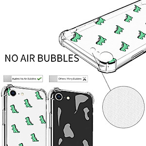 YESPURE Clear Case for iPhone SE 2&3/Dinosaur Designed for iPhone 7 Case/iPhone 8 Cute Case with Soft TPU Anti-Yellow Anti-Scratch Shockproof Protective Phone Case 4.7 inch - Green Dinosaur