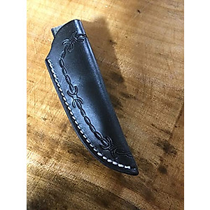 Handmade Leather Knife Sheath (Natural) (Black)