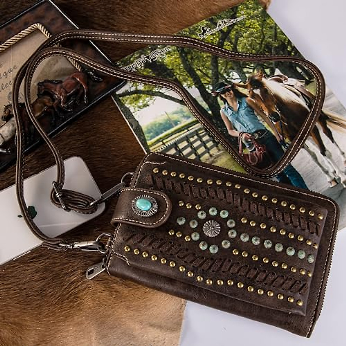 Montana West Crossbody Cell Phone Purse For Women Western Style Cellphone Wallet Bag Travel Size With Strap PHD-103CF-A