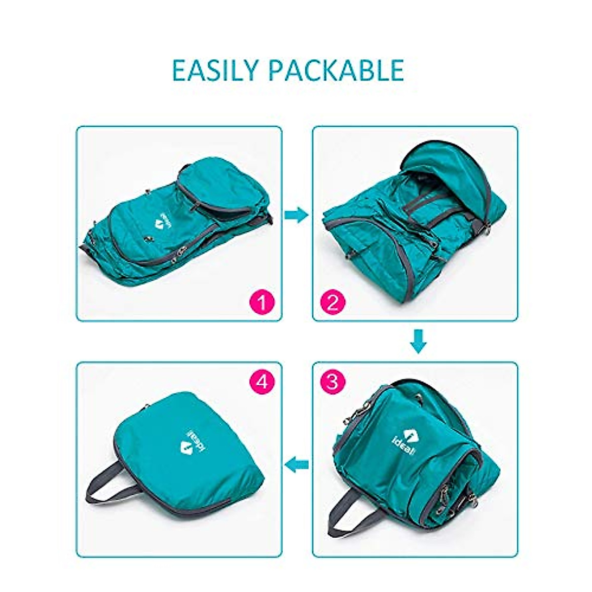 IdealTech Lightweight Packable Backpack (Orange)