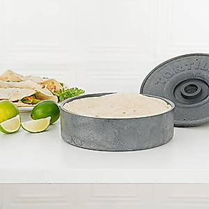 Restaurantware 8.5 x 2.3 Inch Tortilla Warmer 1 Microwavable Tortilla Holder - Lid Included Insulated Gray Plastic Tortilla Keeper Tortilla Server For Homes and Restaurants Durable